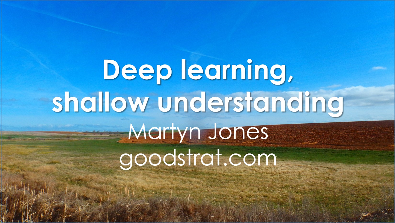 Deep learning; shallow understanding. | GOOD STRATEGY